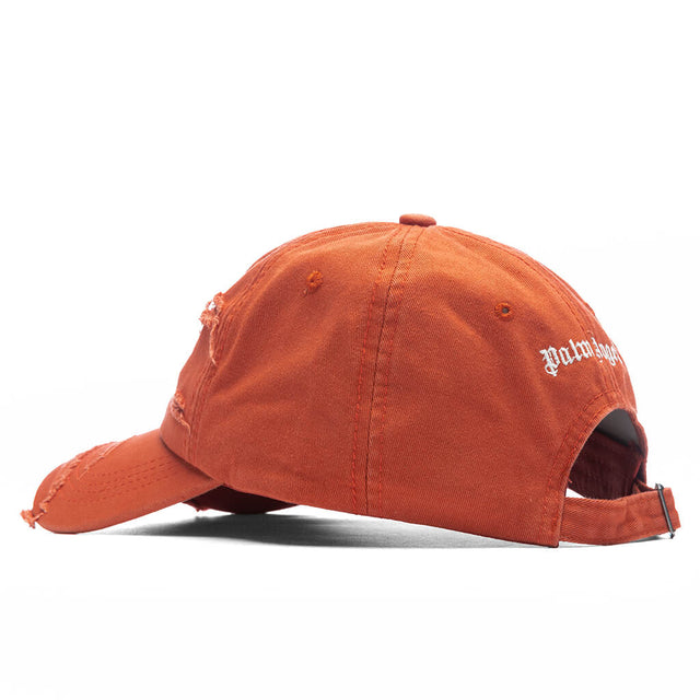 Ripped Logo Cap - Brick Red – Feature