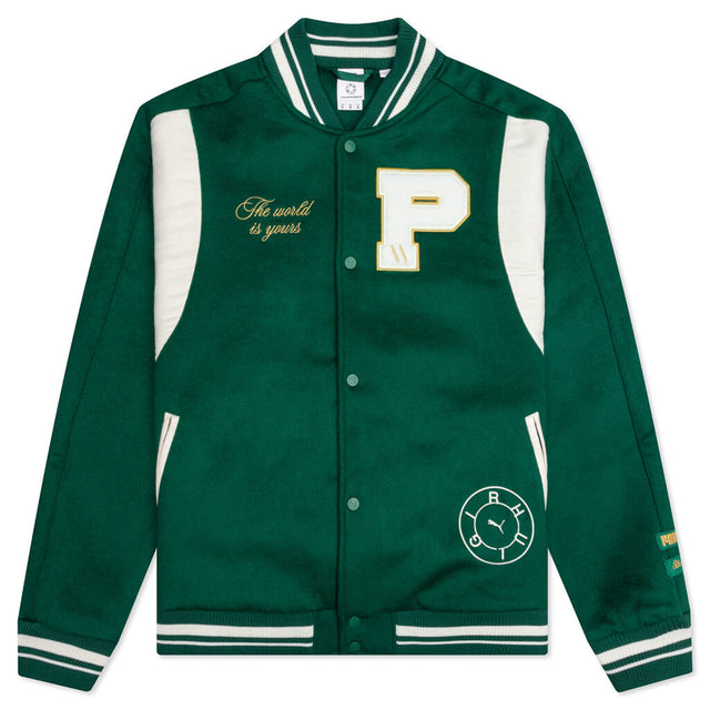 Puma x Rhuigi Varsity Jacket - Evergreen – Feature