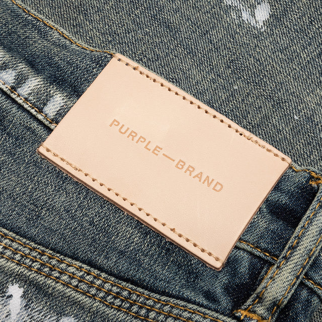 Purple Denim P001 - Worn Mid Indigo Knee Slit – Feature