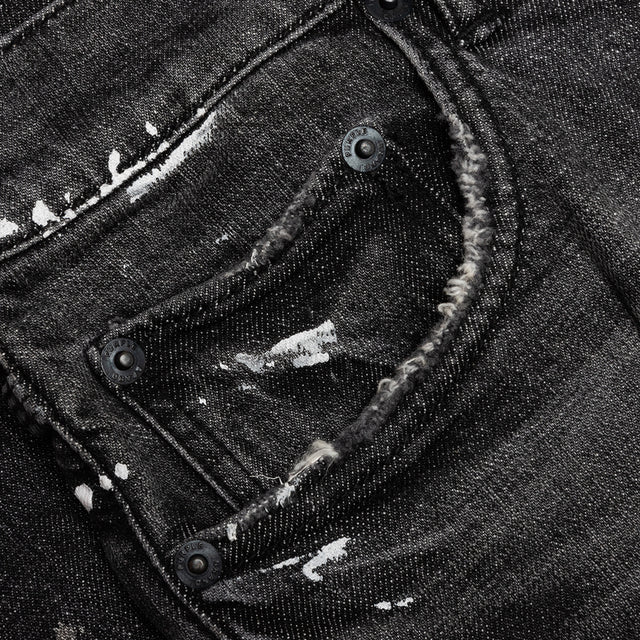 Purple Denim P004 - Super Faded Black Boot – Feature