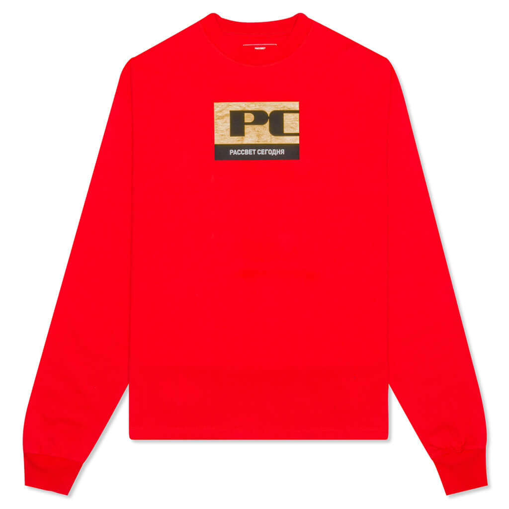 PC Foil Logo L/S Tee - Red – Feature
