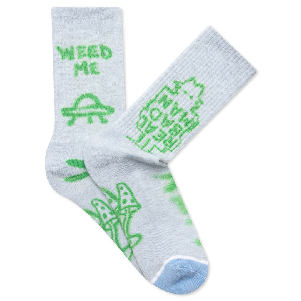 Weed Me 양말 2팩 - 헤더 – Feature