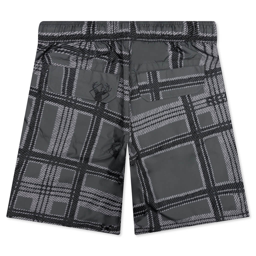 Plaid Ripstop Cargo Short - Black – Feature