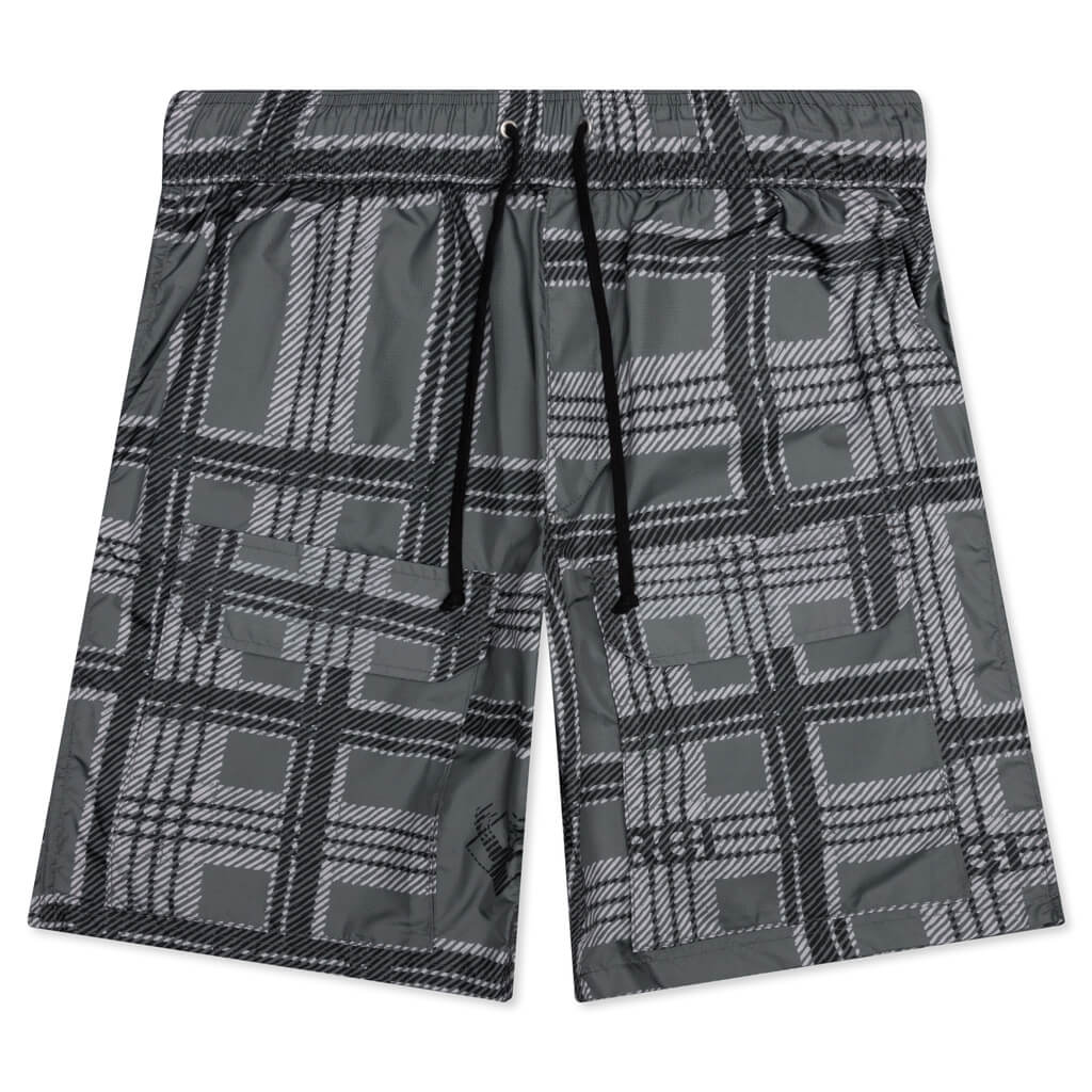 Plaid Ripstop Cargo Short - Black – Feature