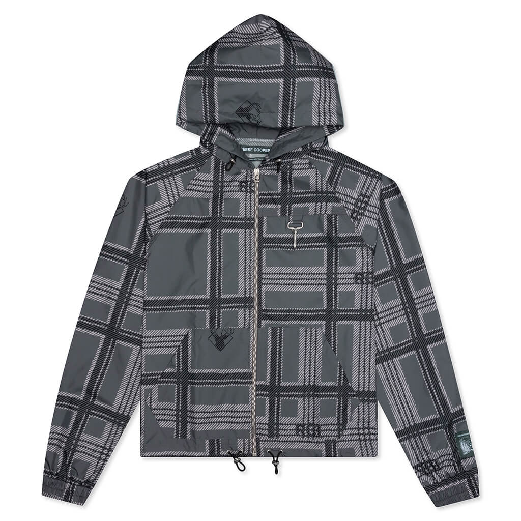 Plaid Ripstop Packable Hooded Jacket - Black – Feature