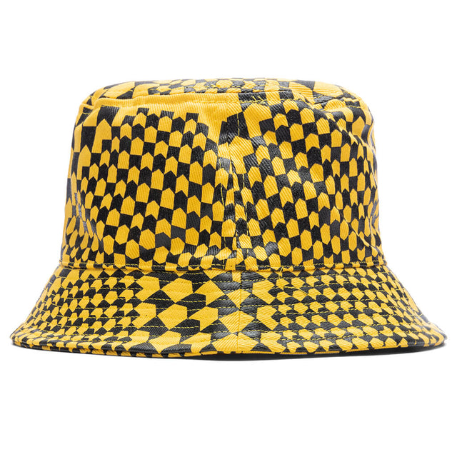 Checkered Monogram Bucket Hat - Yellow/Black – Feature