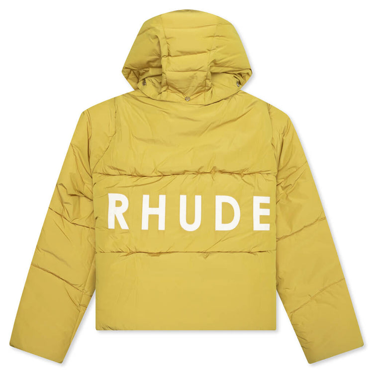 Logo Puffer Jacket - Mustard – Feature
