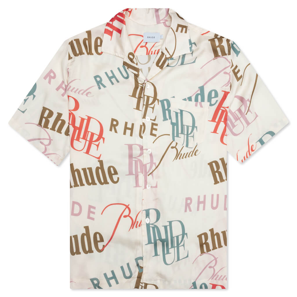 Mash-Up Logo Button Up - Cream/Multi – Feature