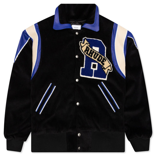 Royal Varsity Jacket - Black/Royal Blue – Feature