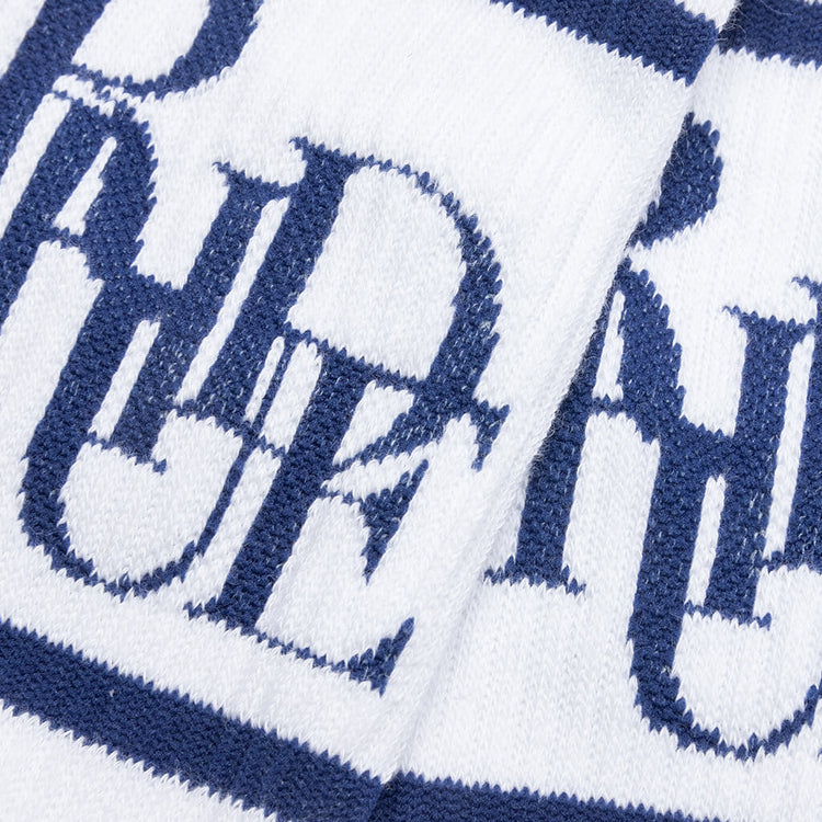 Scramble Logo Sock - White/Blue – Feature