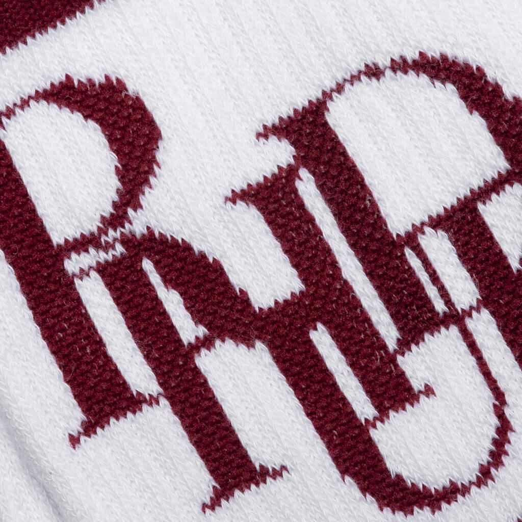 Scramble Logo Sock - White/Maroon – Feature