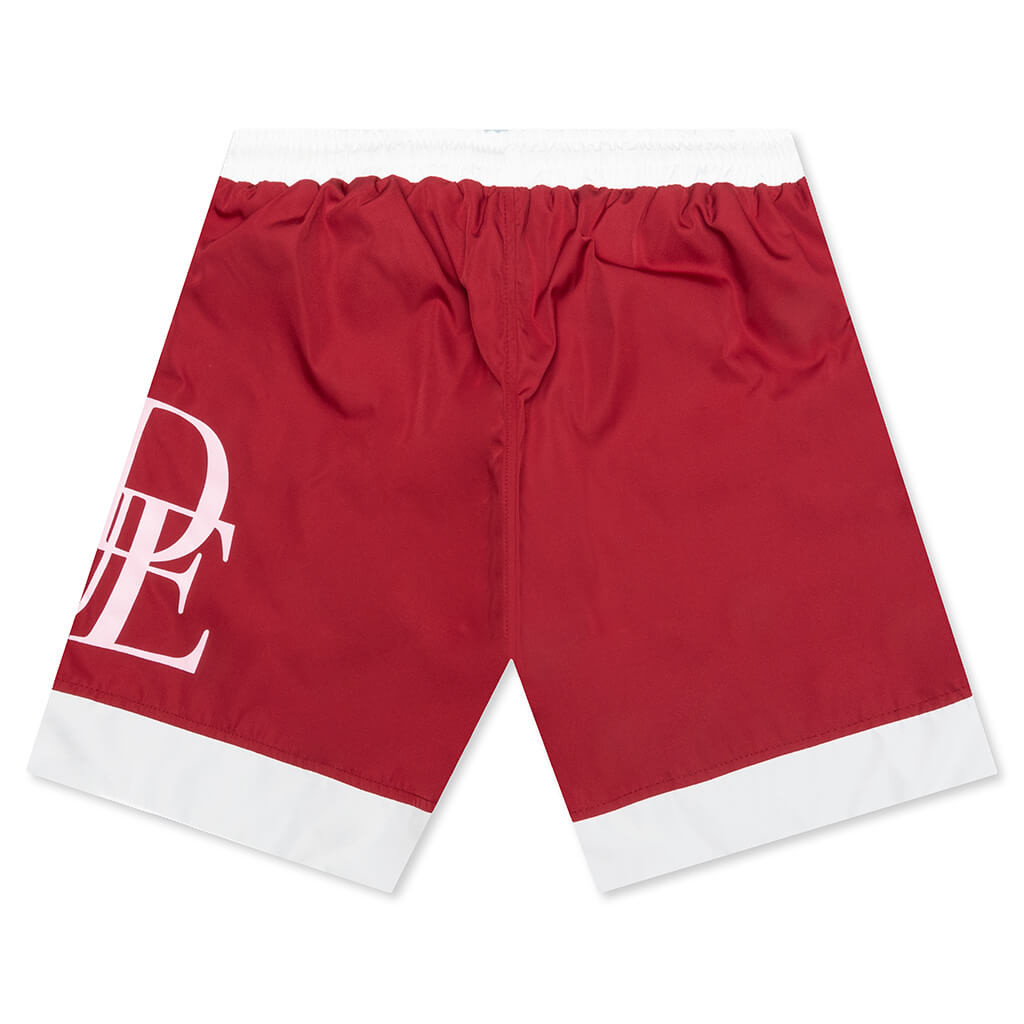 Side Logo Short - Maroon – Feature