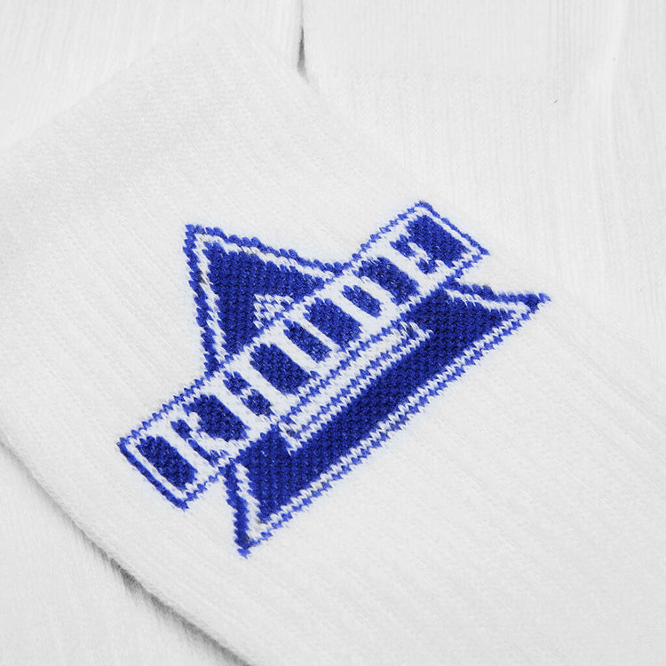 Triangle Logo Sock - White/Blue – Feature