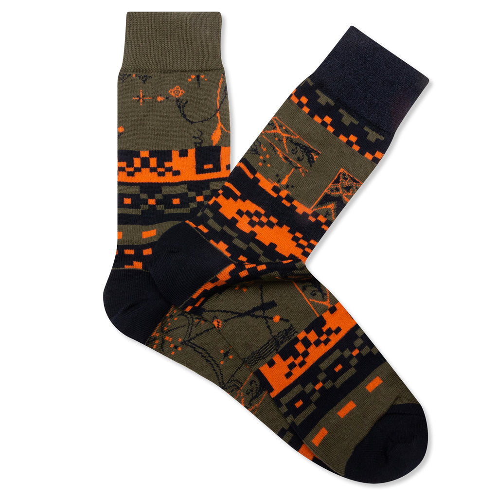 Sacai x Dr. Woo Socks - Khaki – Feature