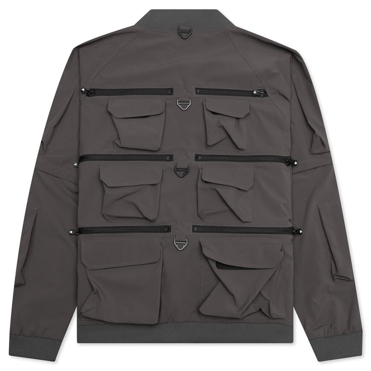 Multi-Pocket Zipped 2 Way Jacket - Charcoal – Feature