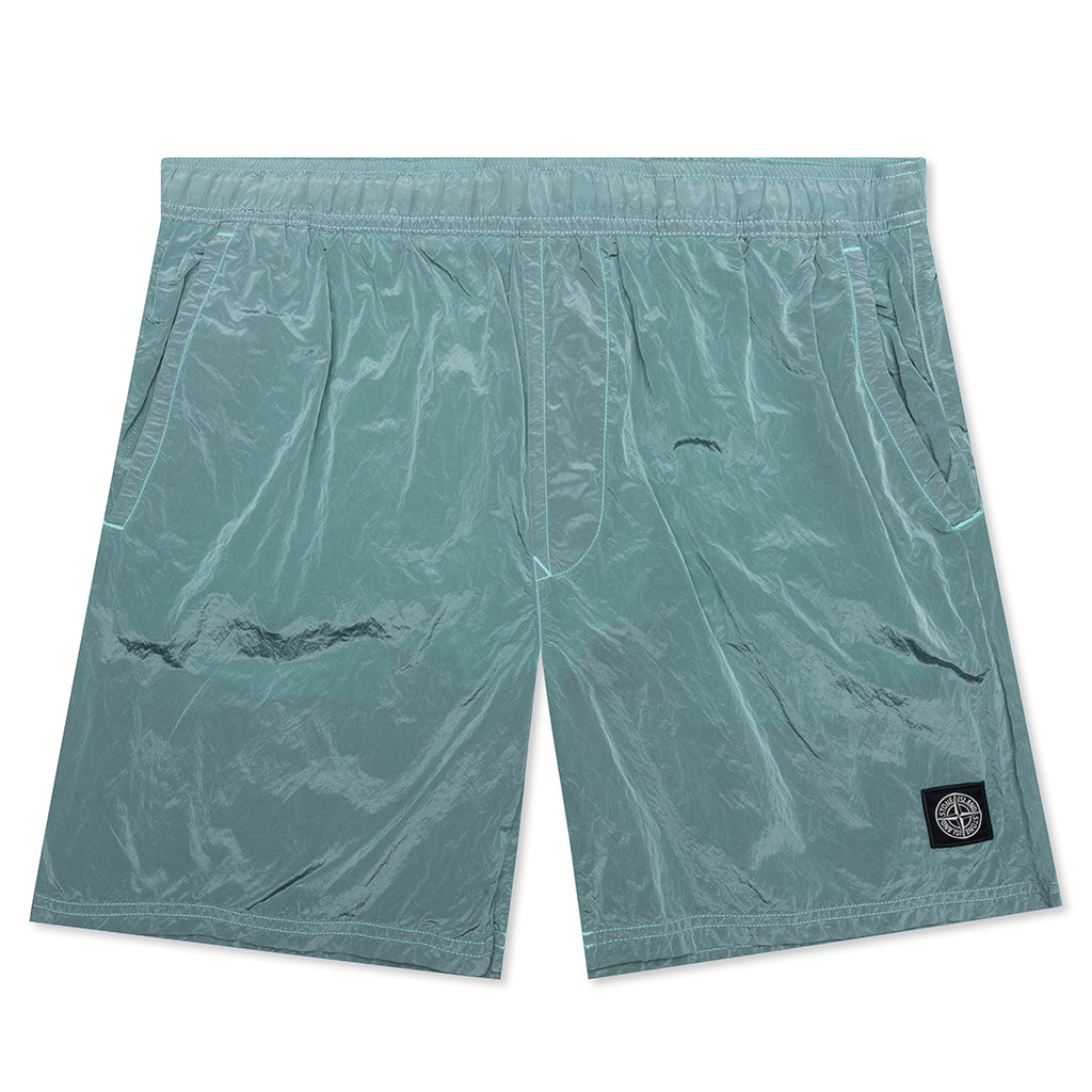 Nylon Metal Swim Trunks B0943 - Aqua – Feature