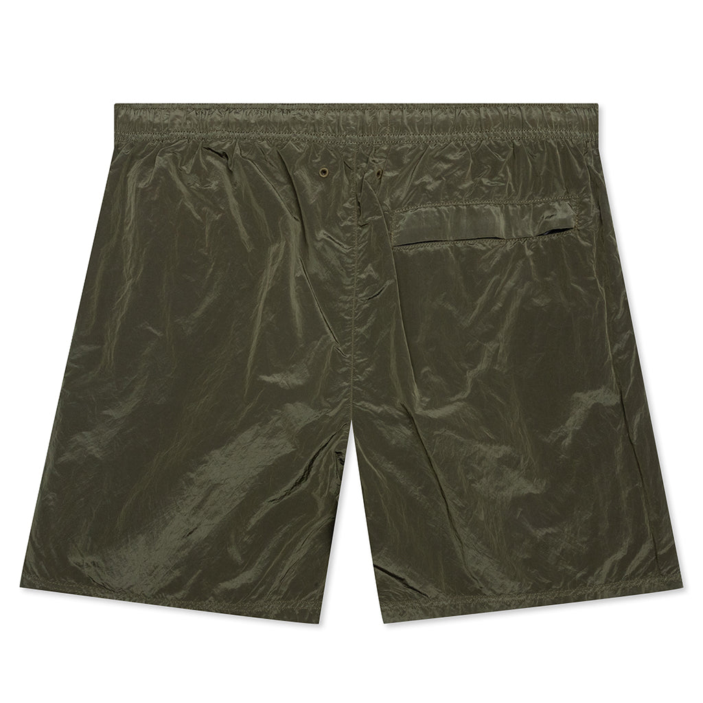 Nylon Metal Swim Trunks B0943 - Olive – Feature