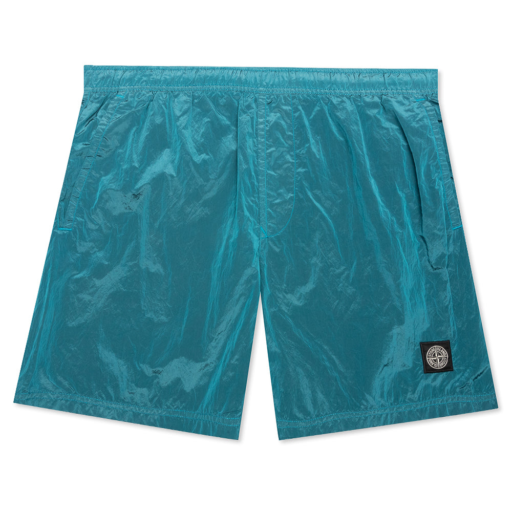 Nylon Metal Swim Trunks B0943 - Turquoise – Feature