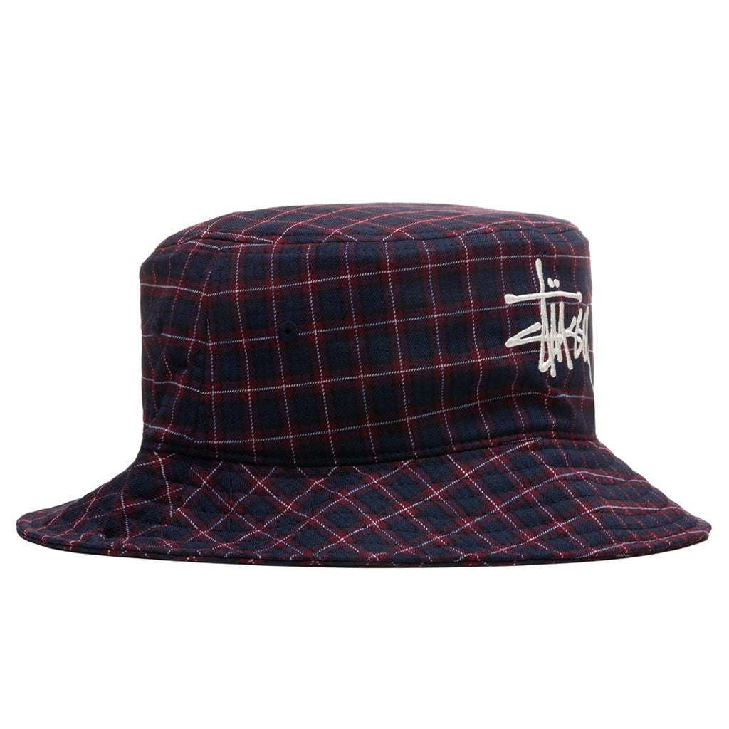 Basic Plaid Bucket Hat - Navy – Feature