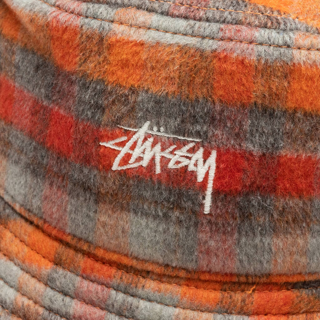 Brushed Plaid Bucket Hat - Red – Feature