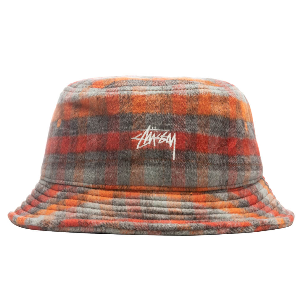 Brushed Plaid Bucket Hat - Red – Feature