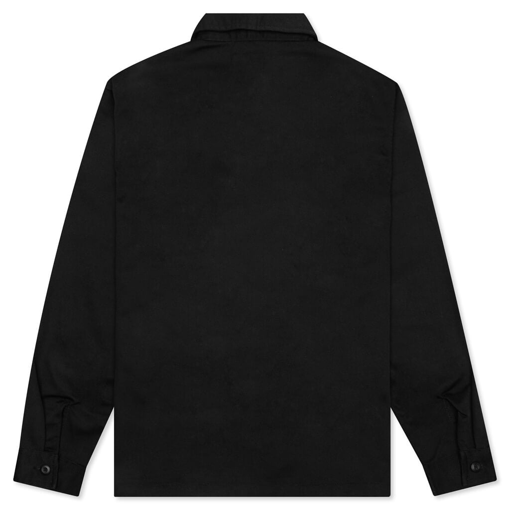 Zip Up Work L/S Shirt - Black – Feature