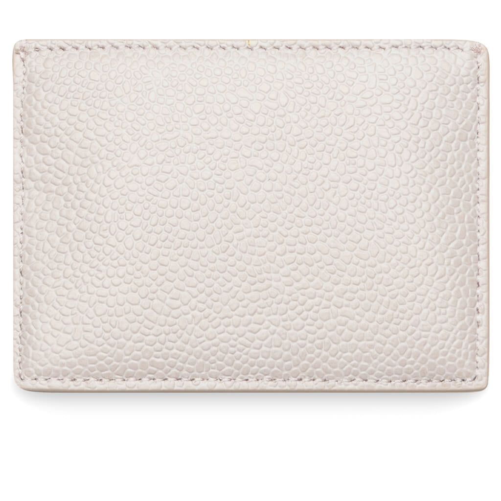 Pebble Grain Leather Single Card Holder - Light Pink – Feature