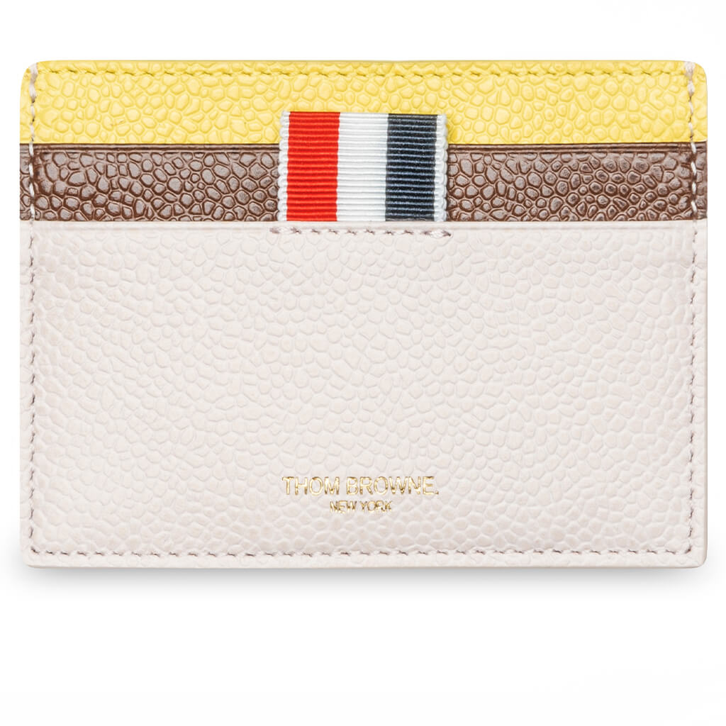 Pebble Grain Leather Single Card Holder - Light Pink – Feature