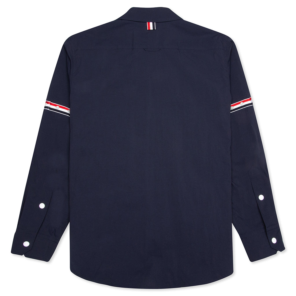 Snap Front Shirt Jacket - Navy – Feature