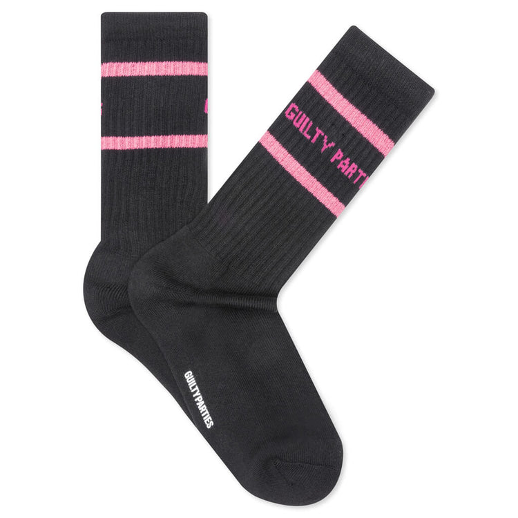 Skater Socks Type-2 - Black/Pink – Feature