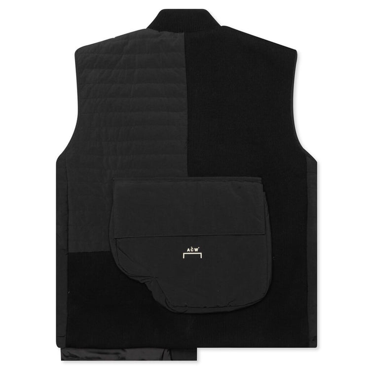 Padded Pocket Rib Gilet - Black – Feature