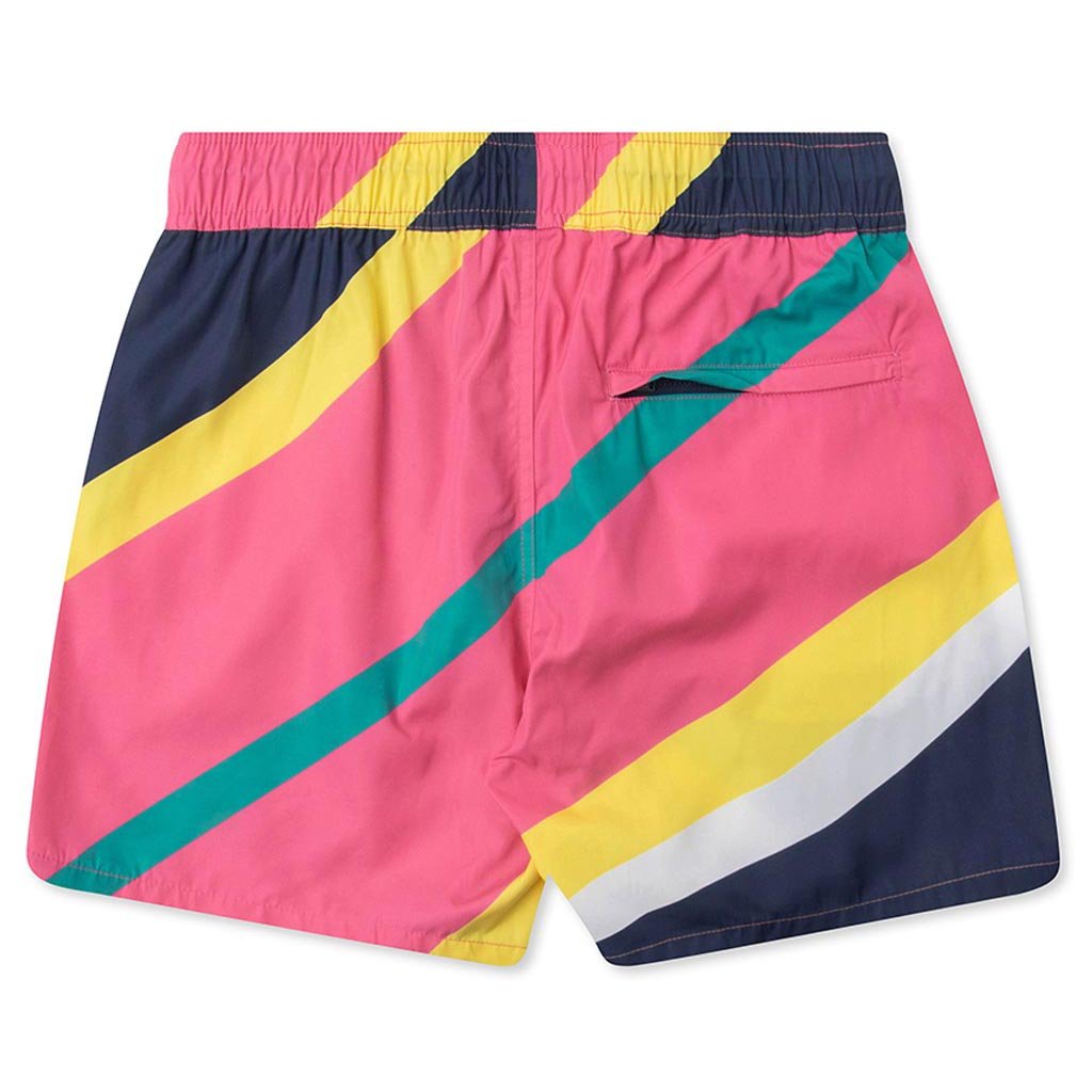 Nautical Stripe Swim Trunks - Pink – Feature