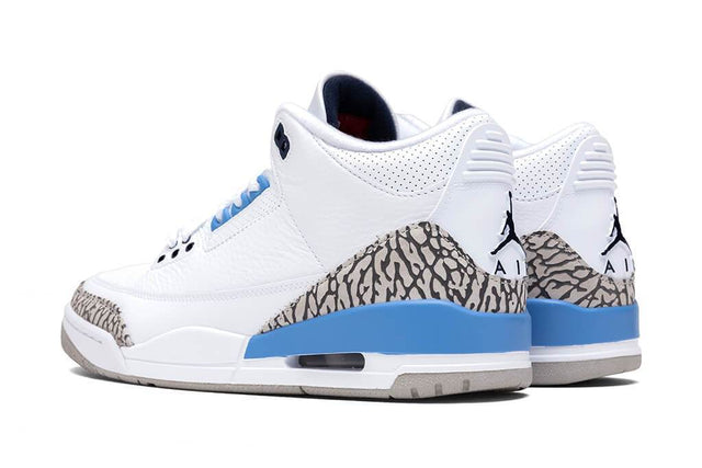 Air 3 Retro "UNC" - White/Valor Blue/Tech Grey – Feature