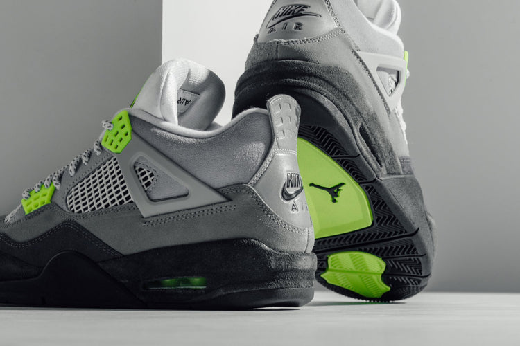 Air Jordan 4 Retro "Neon"- Cool Grey/Volt/Wolf Grey/Anthracite – Feature