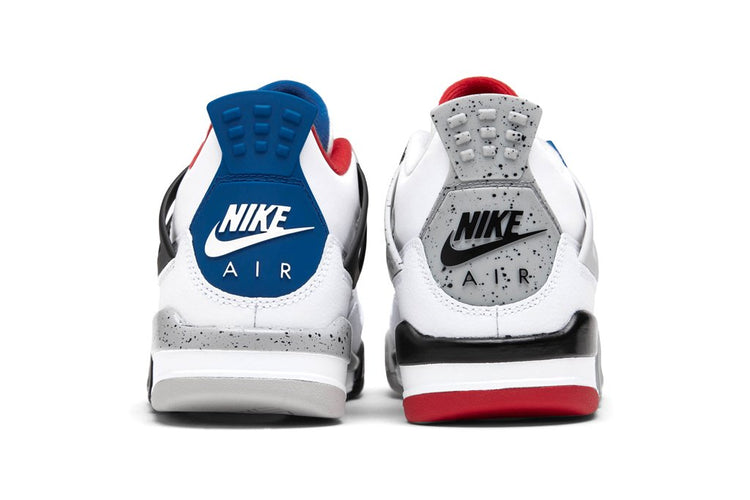 Air 4 Retro (GS) "What the" - White/Military Blue/Fire Red – Feature