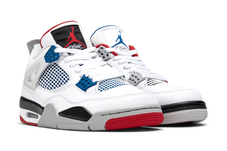 Air IV Retro "What the" - White/Military Blue/Fire Red – Feature