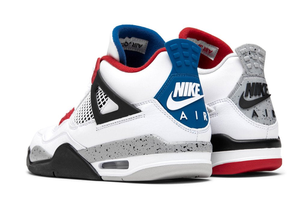 Air IV Retro "What the" - White/Military Blue/Fire Red – Feature