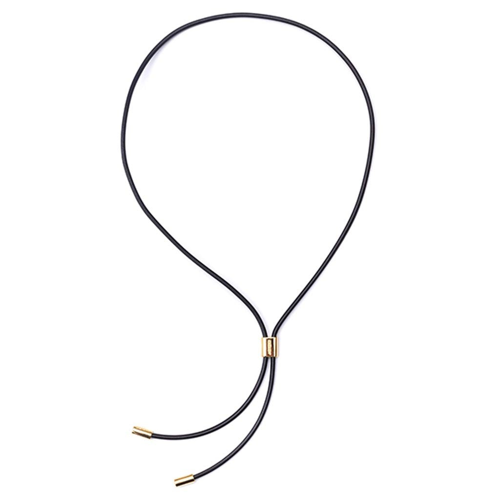 Leather Strap Necklace - Gold – Feature
