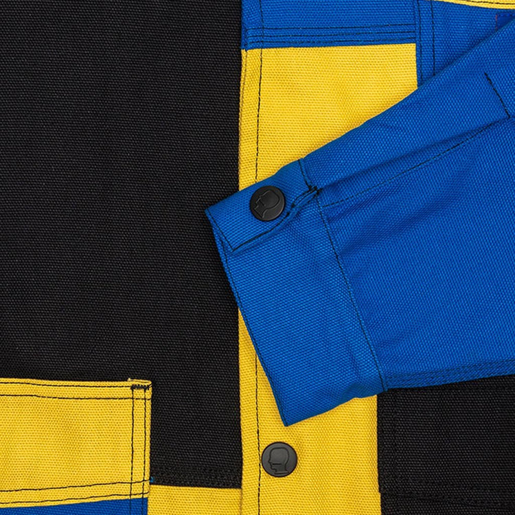 Colorblocked Canvas Chore Coat - Yellow/Blue/Black – Feature