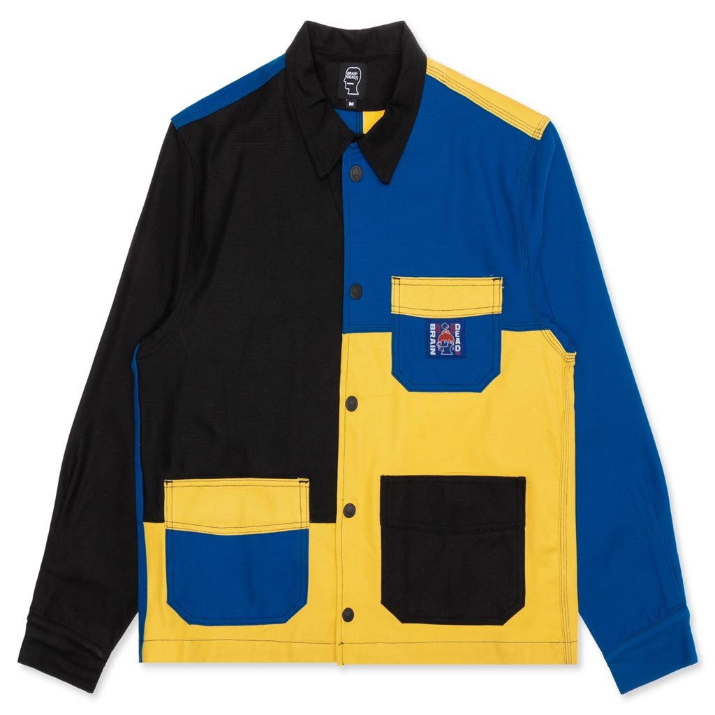 Colorblocked Canvas Chore Coat - Yellow/Blue/Black – Feature