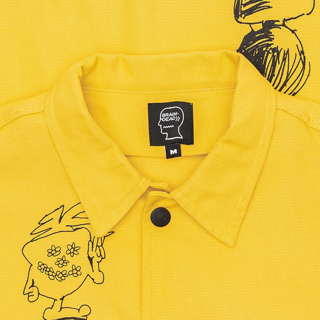 Printed Canvas Chore Coat - Yellow – Feature