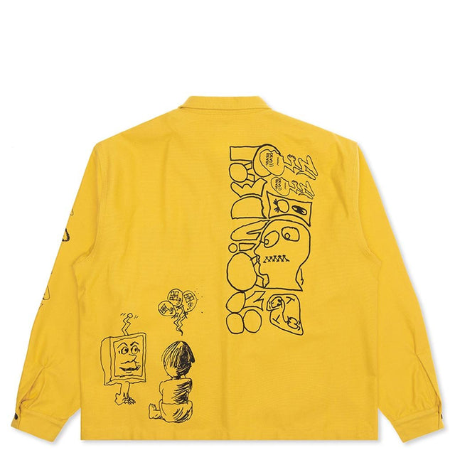 Printed Canvas Chore Coat - Yellow – Feature