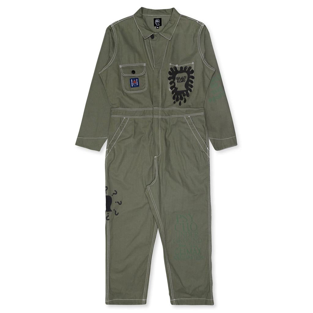 Printed Mechanics Jumper - Olive Green – Feature