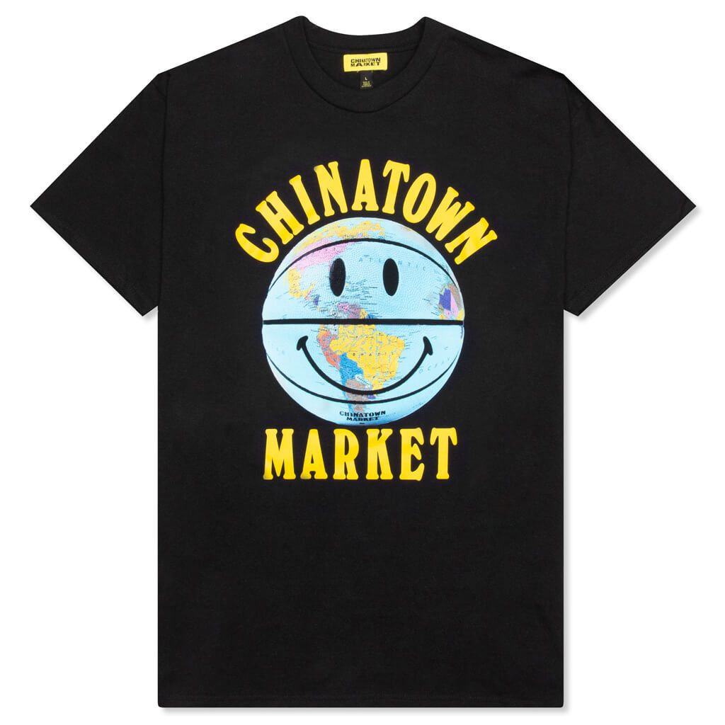 Chinatown Smiley Globe Ball T-Shirt - Black – Feature