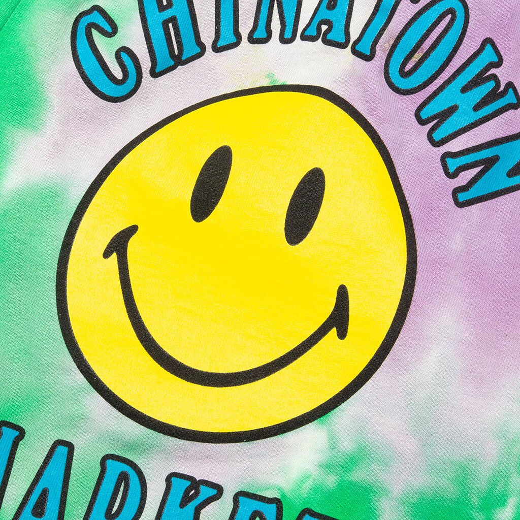 Chinatown Smiley Multi Sweatshorts - Tie Dye Purple – Feature