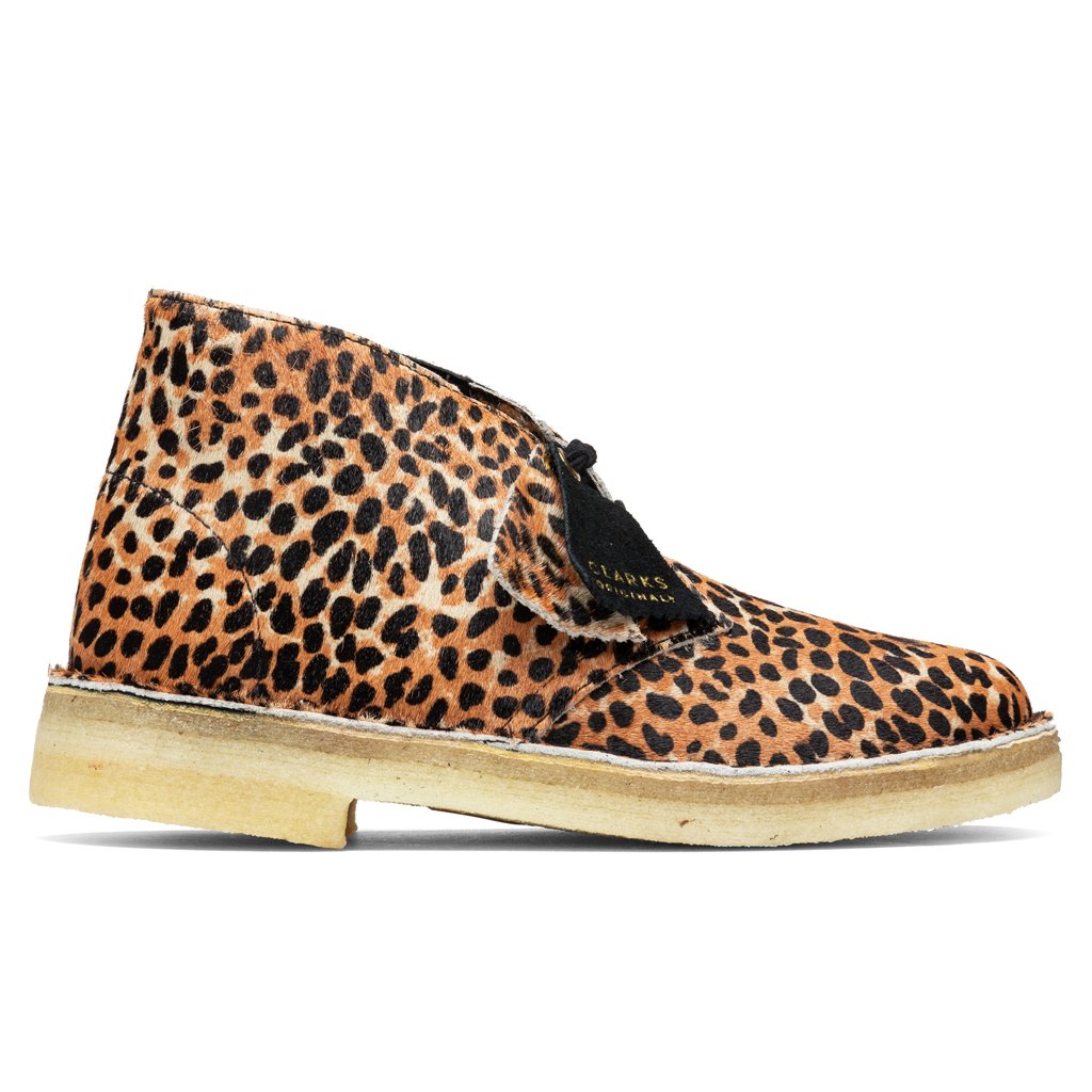 Clarks Women Leopard Suede Desert Boot | Feature