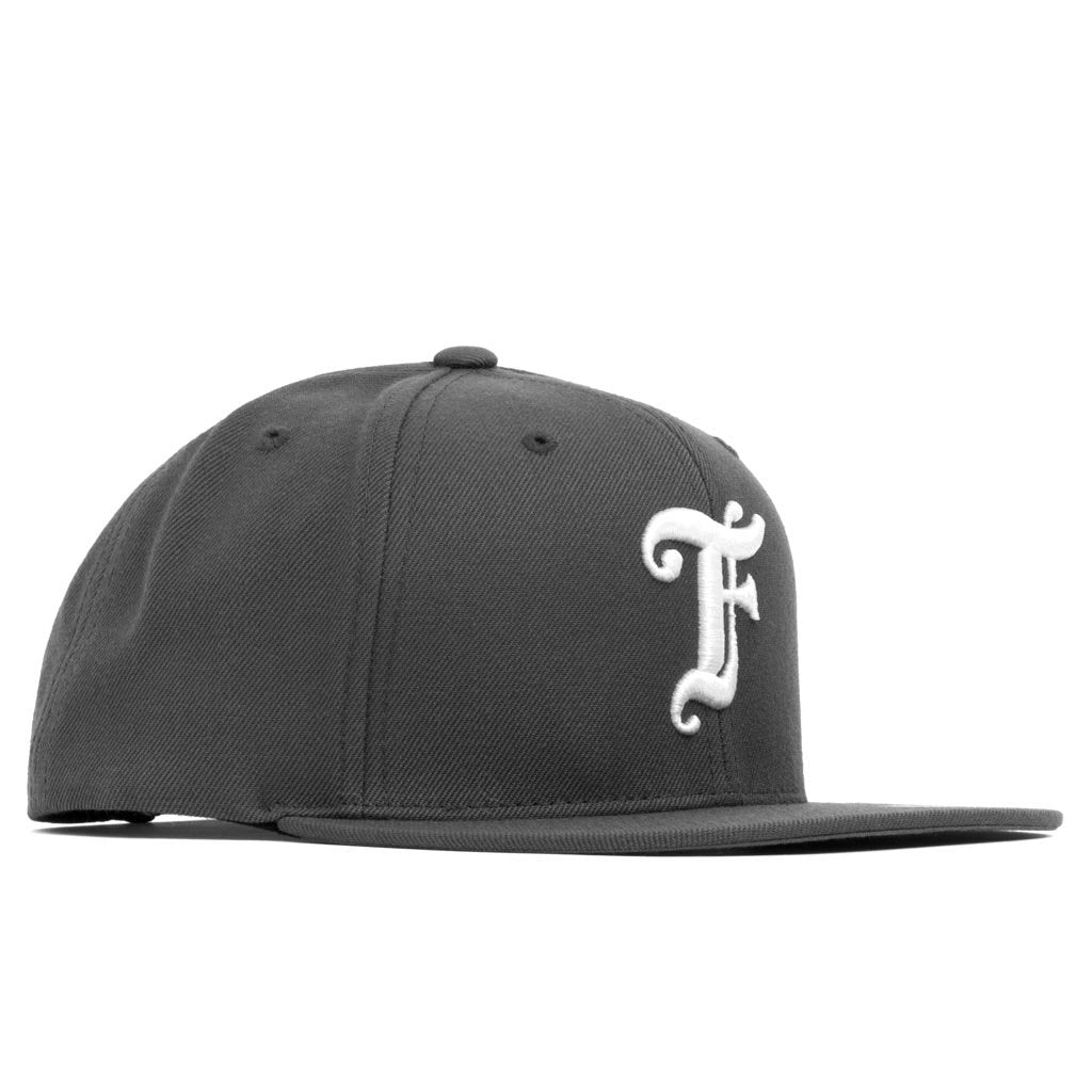 Old English F Snapback w/ Pin - Dark Grey/White – Feature
