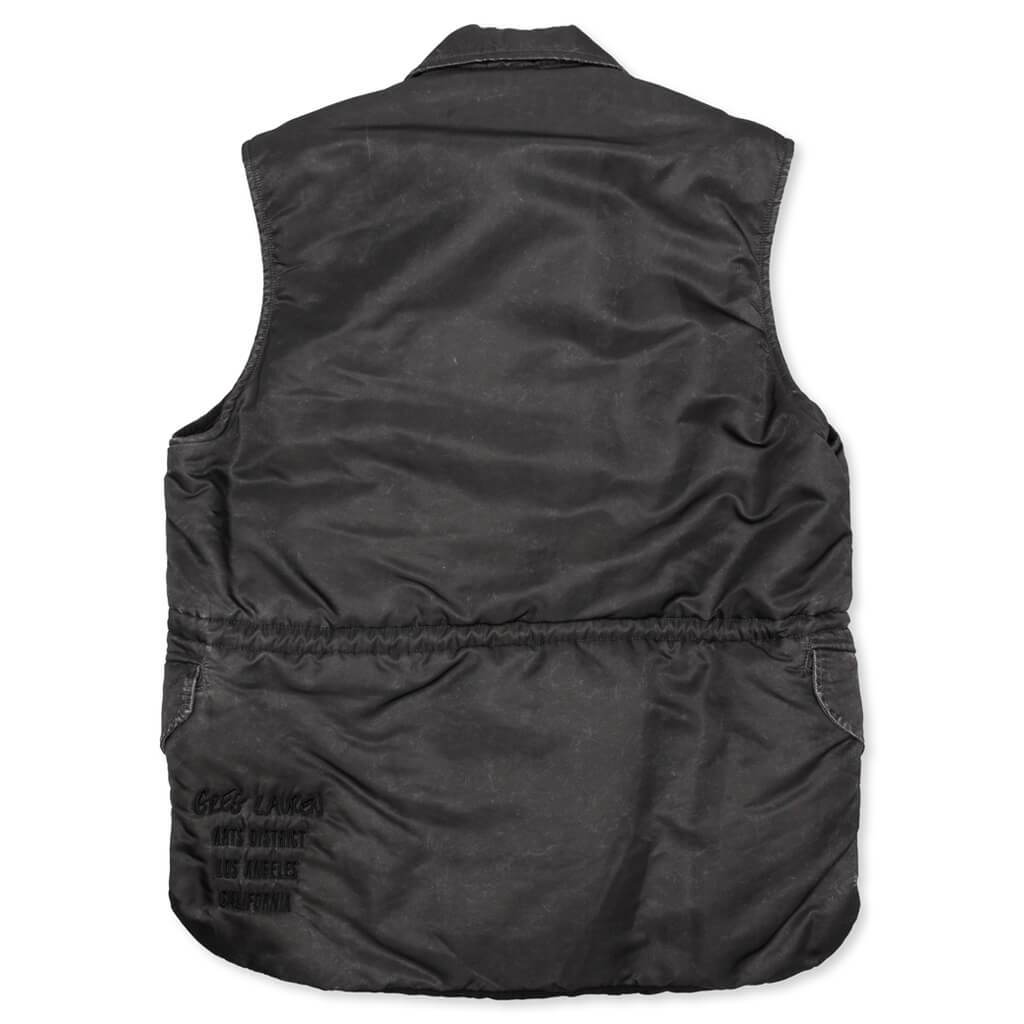 Washed Satin Utility Vest - Black – Feature