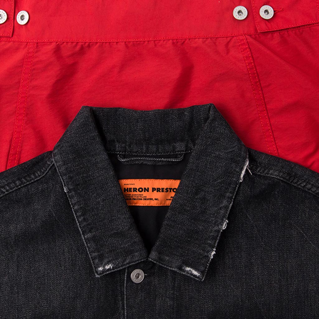 Denim Nylon Jacket - Black/Red – Feature