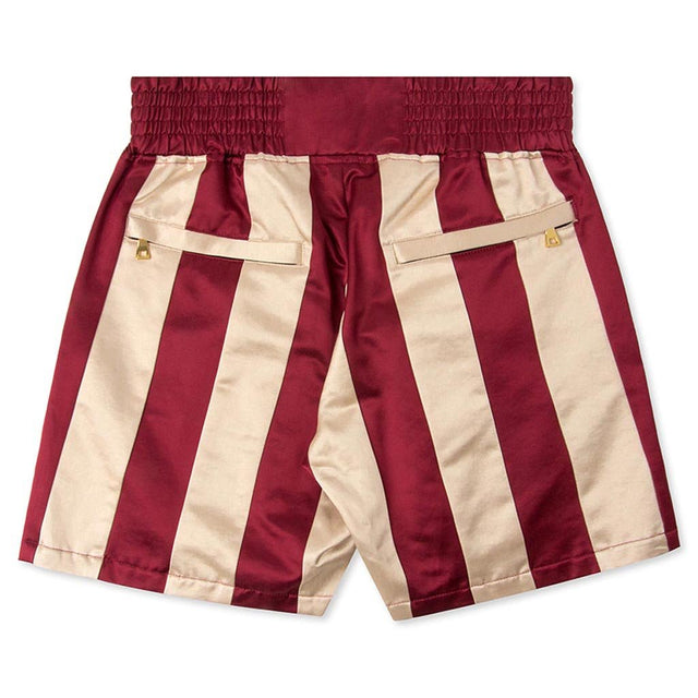 Striped Boxing Short - Burgundy – Feature
